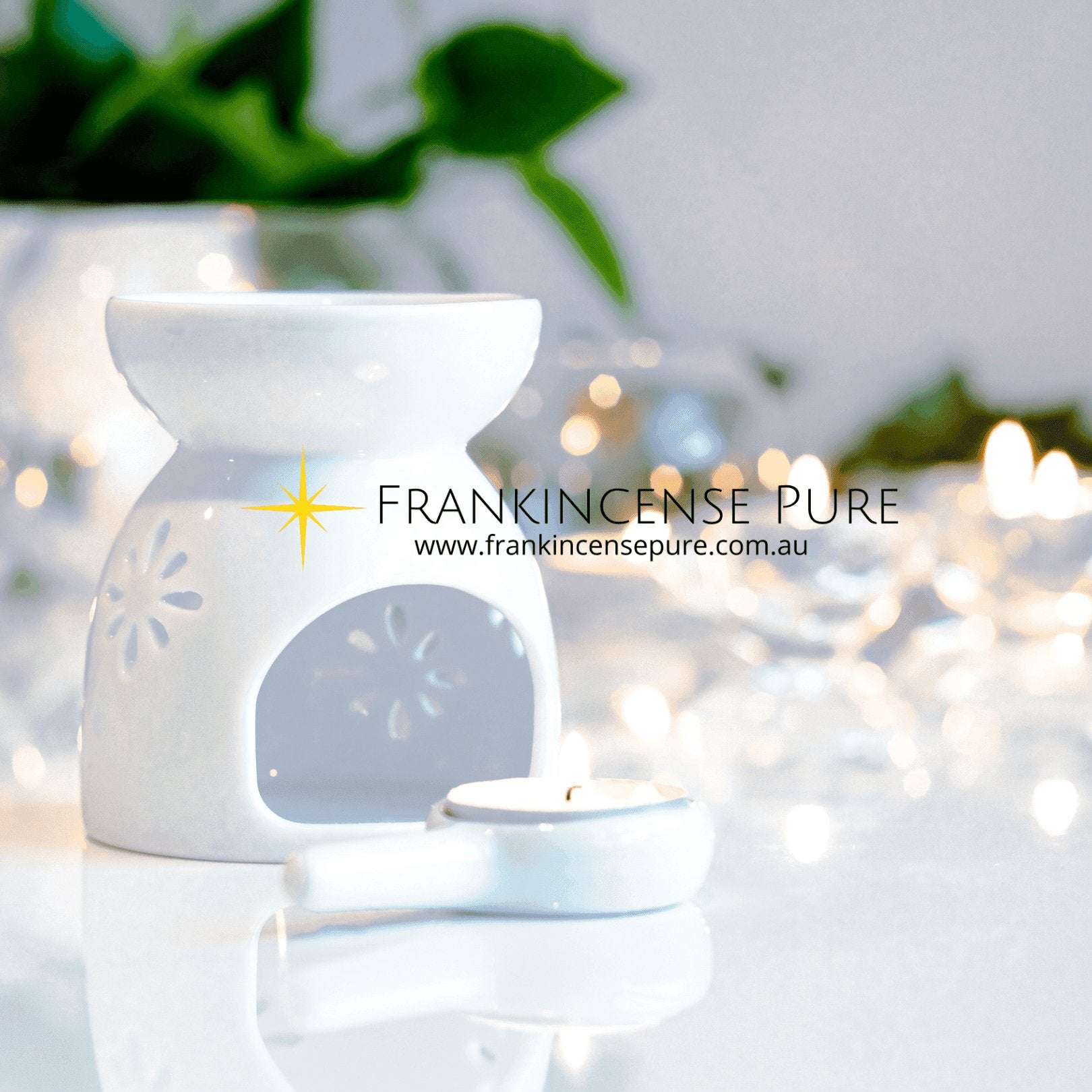 Ceramic Tea Light Incense Burner (White) – Frankincense Pure
